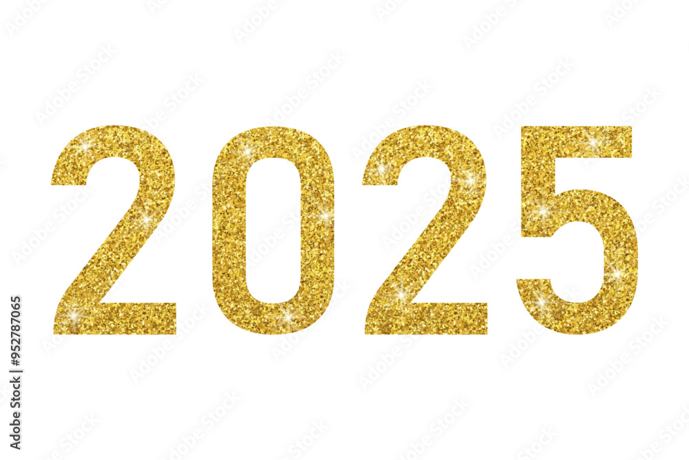 Shiny sparkling numbers 2025 on transparent background Stock Vector ...