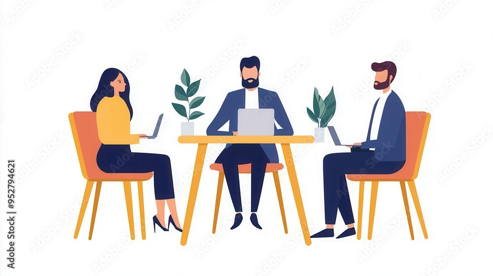 Virtual meetings flat design, front view, high engagement theme ...