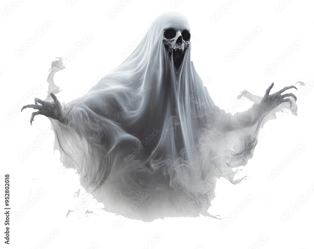 Halloween ghost on transparent background. Spirit figure. PNG element ...