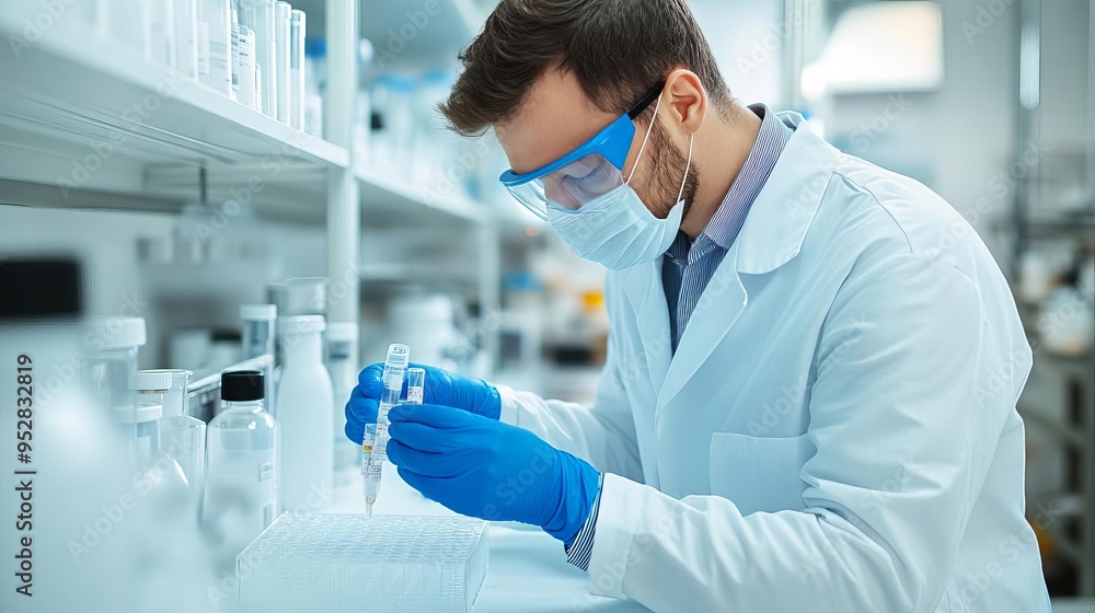 Scientist optimizing therapeutic protein folding for functional ...