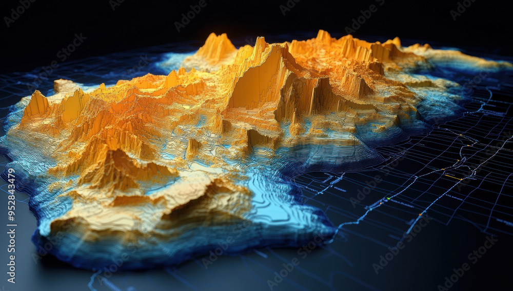 DEM digital elevation model. GIS lidar product made after proccesing ...