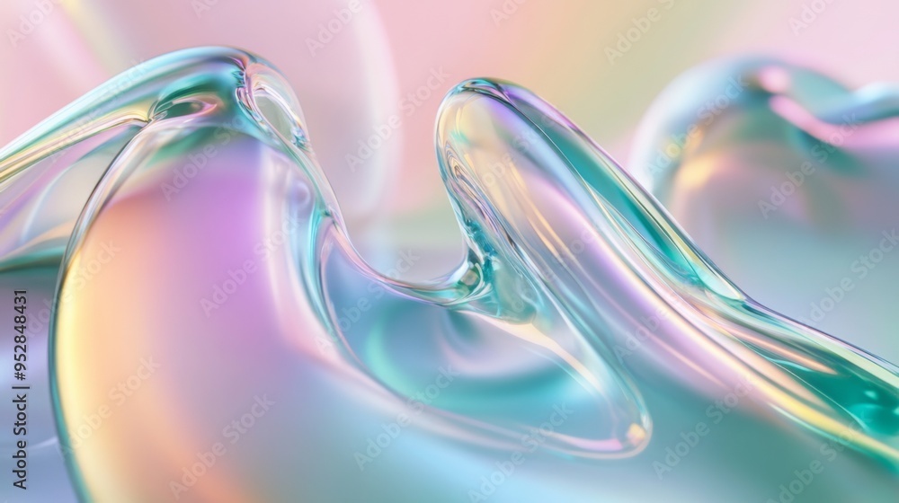 Macro glass 3d Y2K render abstract background. Transparent ...