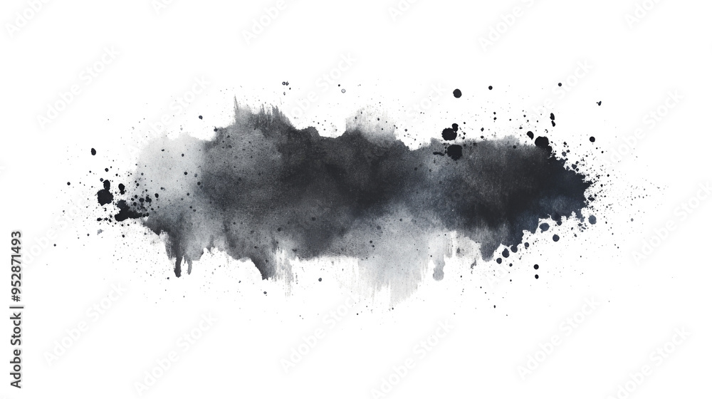 Gray back PNG watercolor wash illustration. A vibrant blue watercolor ...