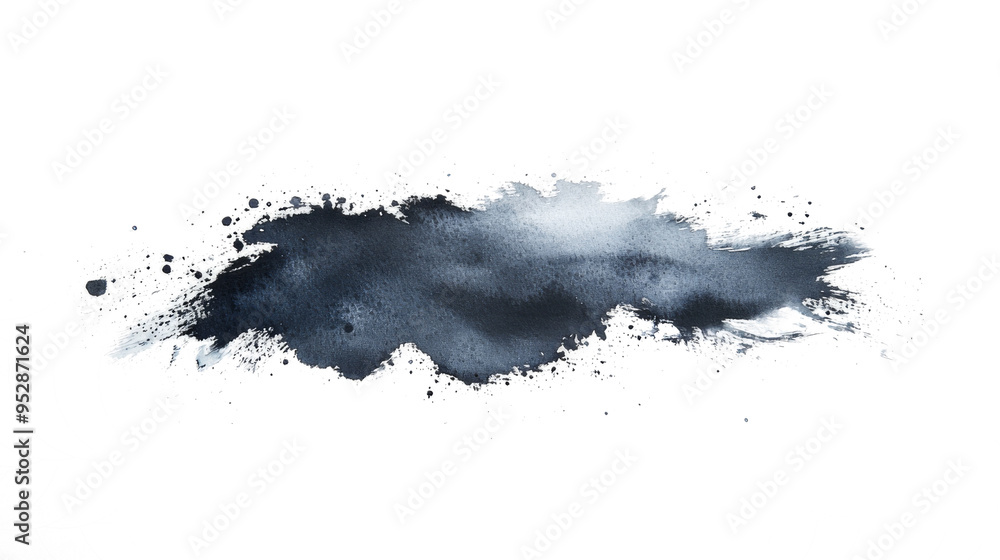 Gray back PNG watercolor wash illustration. A vibrant blue watercolor ...