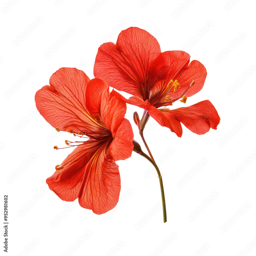 Delonix Regia flower object isolated on transparent png. Stock Photo ...