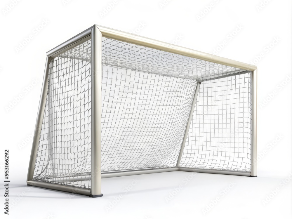 Crystal-clear image of a soccer goal, with precise details and ...