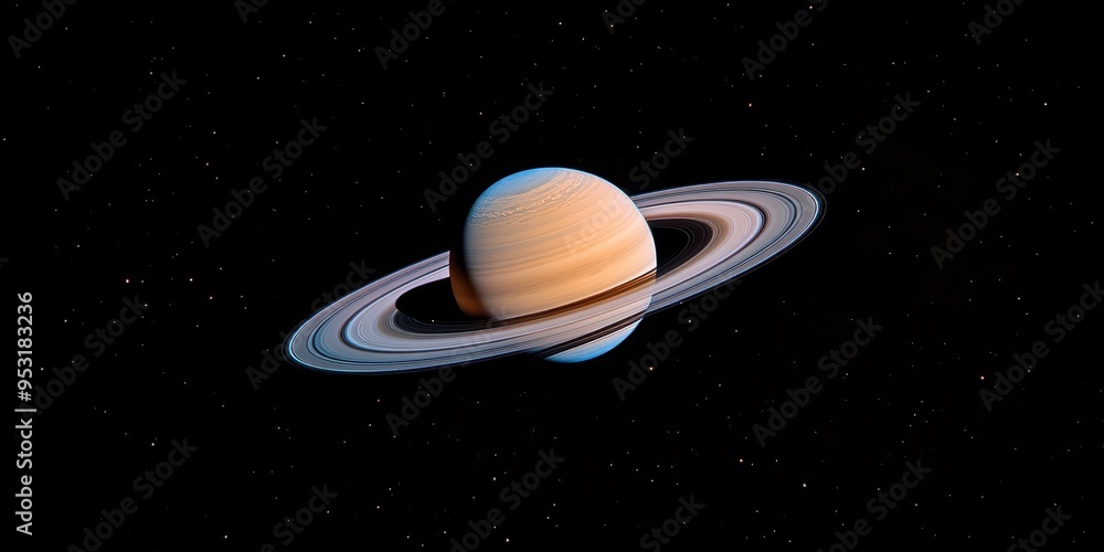 Saturn in infrared spectrum highlighted against the expanse of black ...