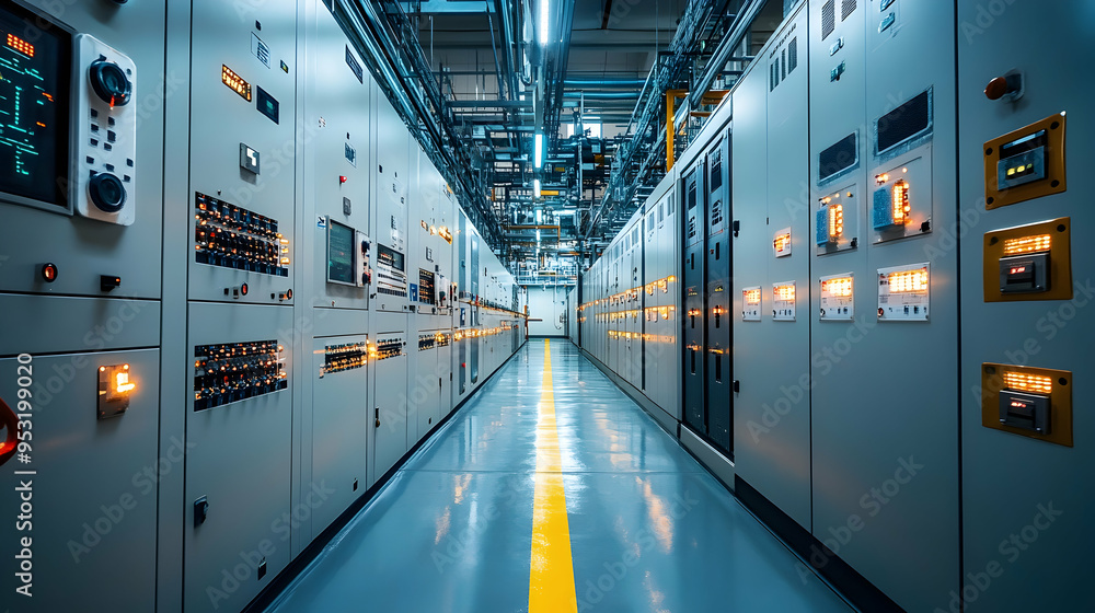 Electrical substation room in petrochemical plant, Servers room in gas ...