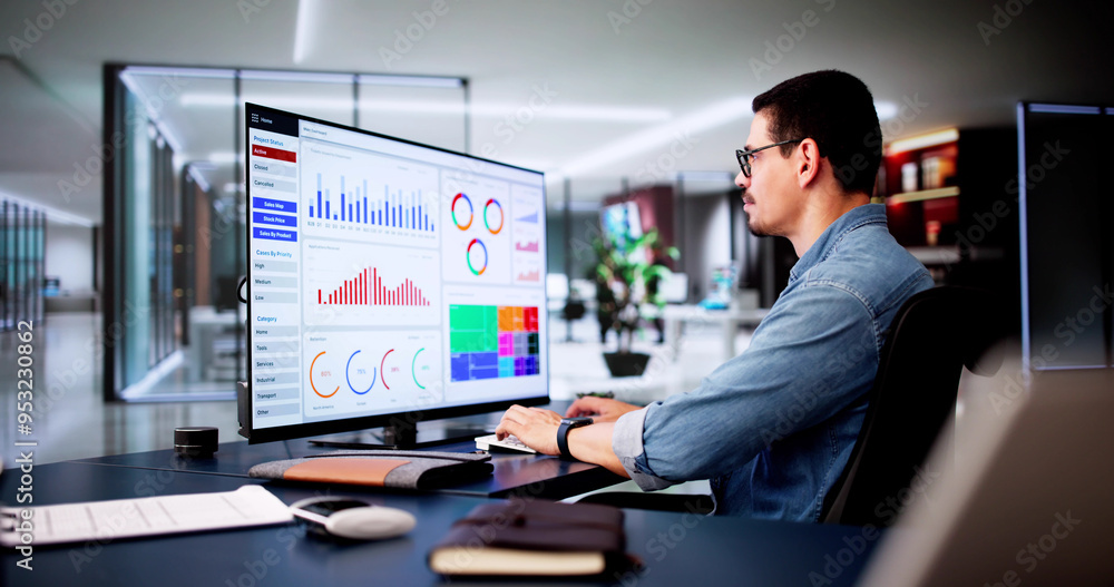 Data Analyst Mit Data Analytics KPI Stock Photo | Adobe Stock