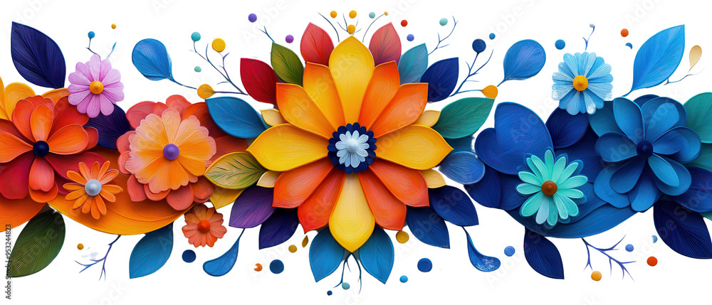 Vibrant Floral Border for Spring Designs Stock Illustration | Adobe Stock