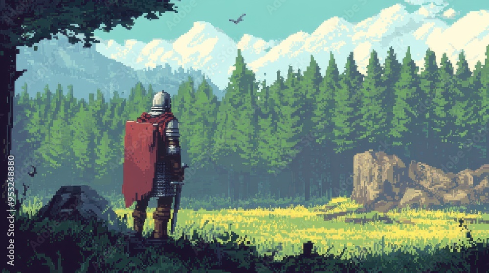 Retro Pixelated Knight Embarks on Classic RPG Adventure in 16-Bit ...