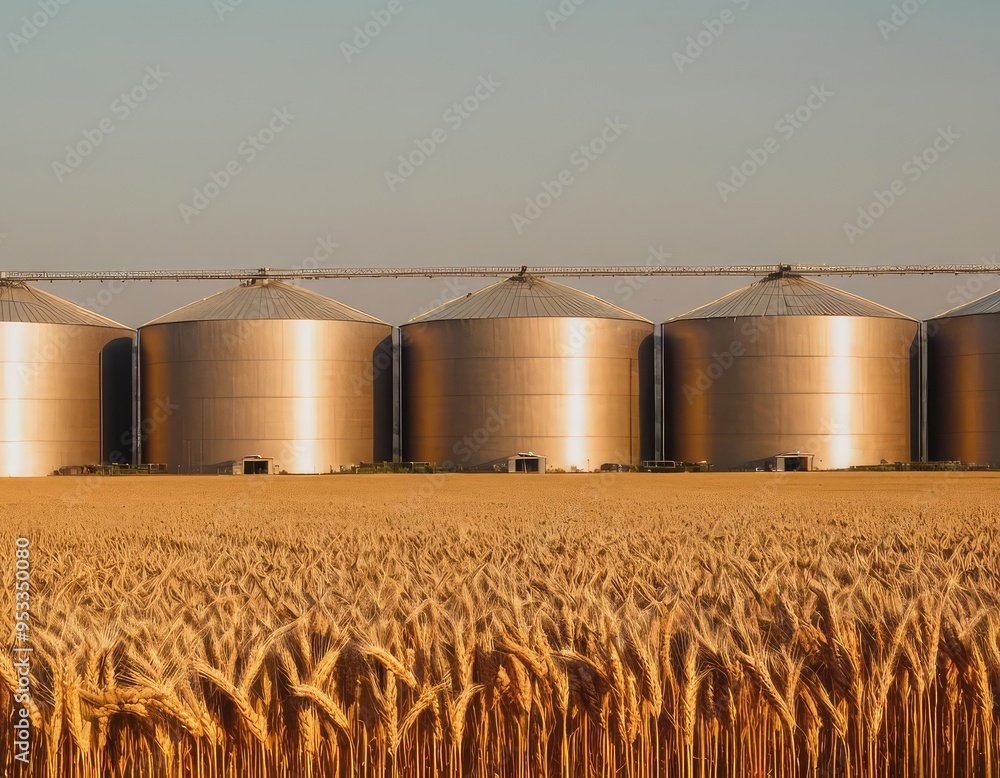 Grain elevator and agricultural storage. Containers silos storing ...