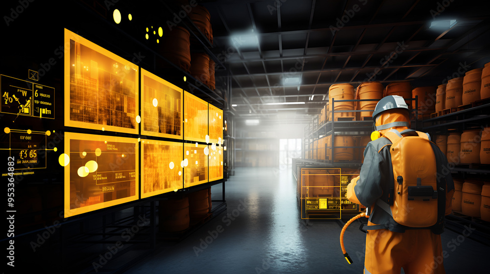 Team of Employees in Warehouse Sorting and Managing Inventory" Stock ...