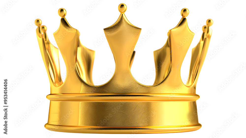 crown in realistic design, golden royal jewelry symbol of king queen ...