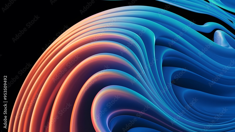 3d crystal glass liquid wave with refraction and holographic effect ...