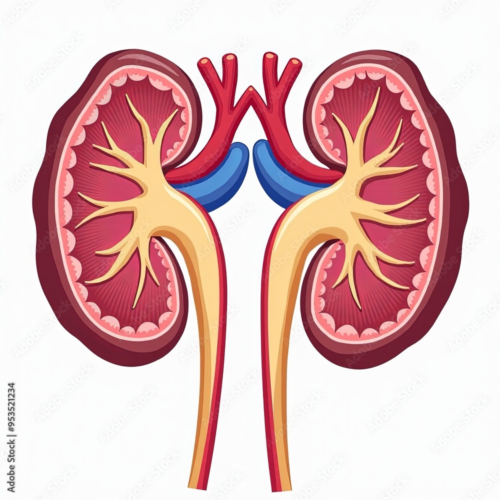 Kidney Nephron Anatomy Medical Diagram Structure Internal Organs ...