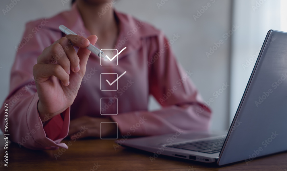 Business performance checklist, filling out digital form checklist ...