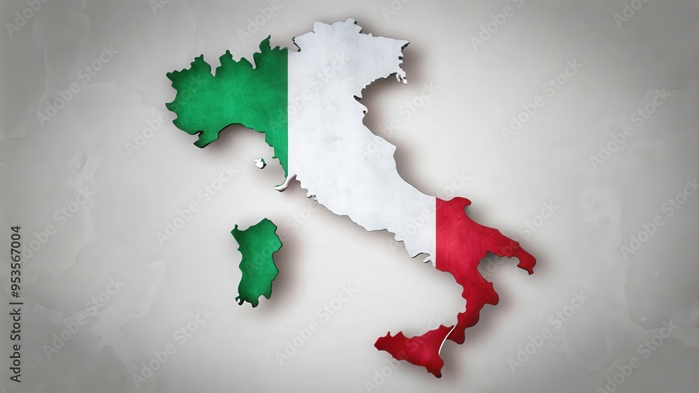 Country outline with Italian flag, Italy, flag, country, outline ...