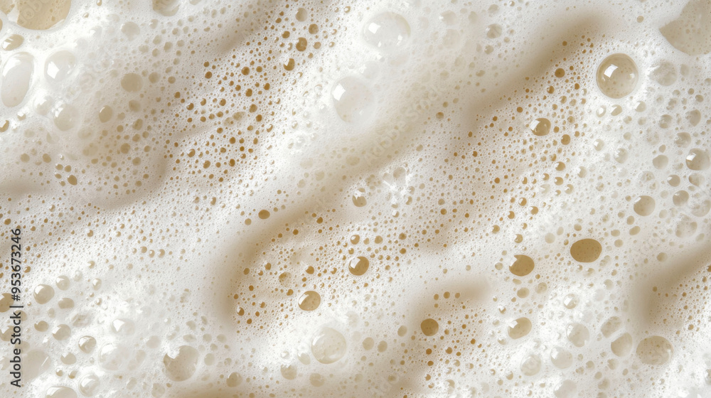 Close-up illustration of white soap bubbles forming a foamy texture on ...