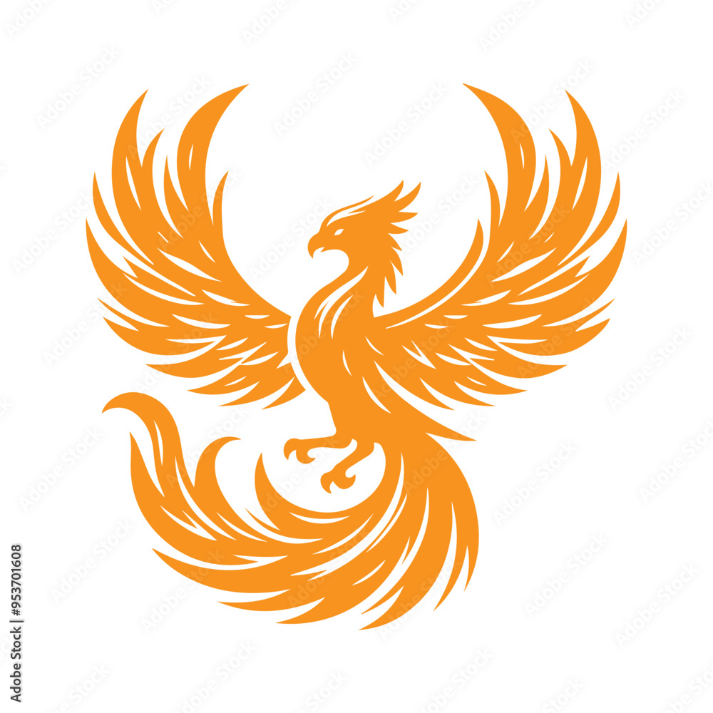 awesome phoenix logo illustration Stock Vector | Adobe Stock