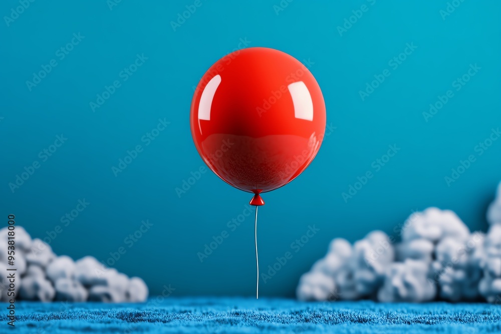 Balloon Round, Red, and Floating shown in a playful scene where a ...