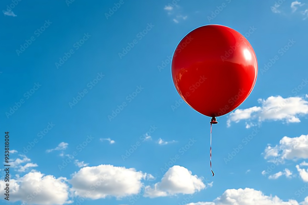 Balloon Round, Red, and Floating shown in a playful scene where a ...