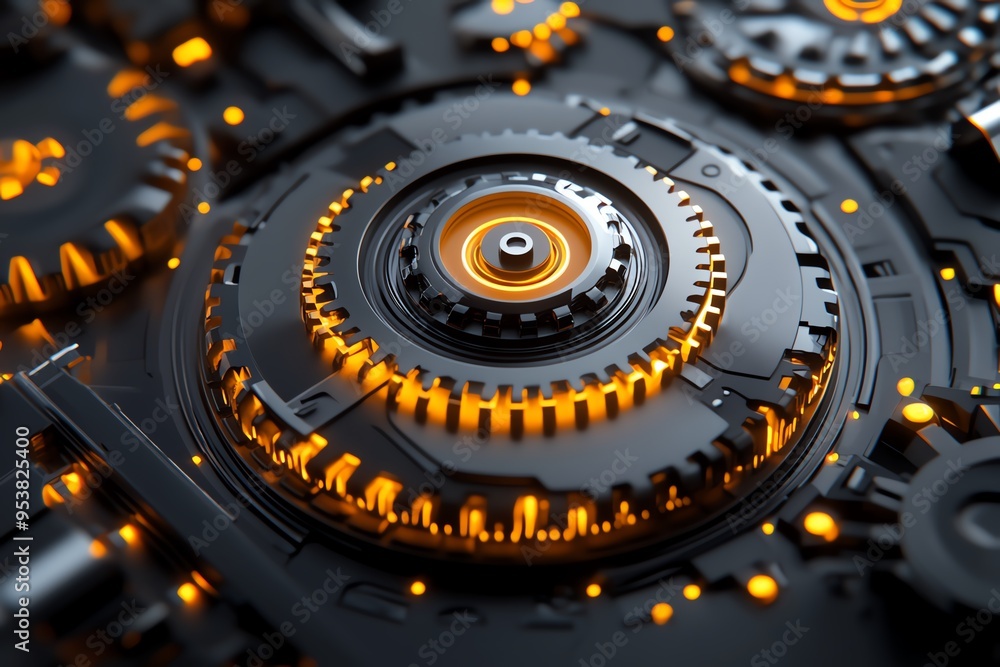 Energy Illustration Kinetic, Machines, and Motion visualized in an ...