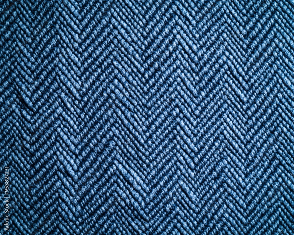 Blue herringbone fabric texture background Stock Photo | Adobe Stock