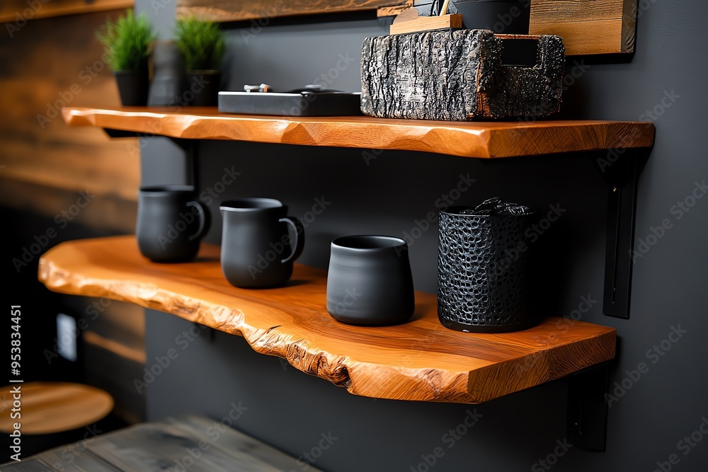 Handmade Furniture Shelves, Metal, and Industrial depicted in an ...