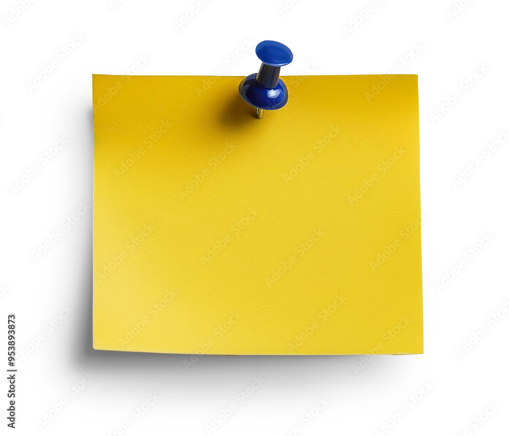 Yellow Sticky Note Pinned: Clip Art for Messages and Reminders Stock ...