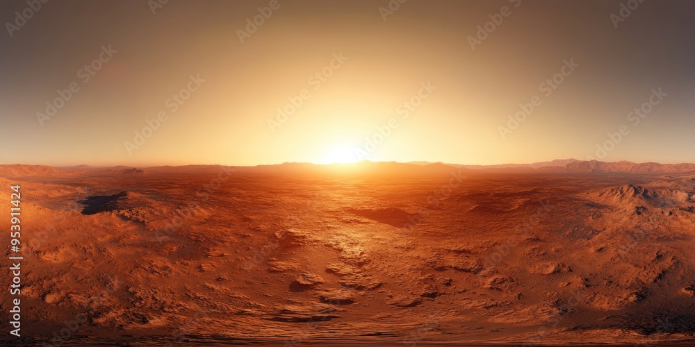 Mars HDRI - Martian Sunset Landscape with Desert Texture in ...