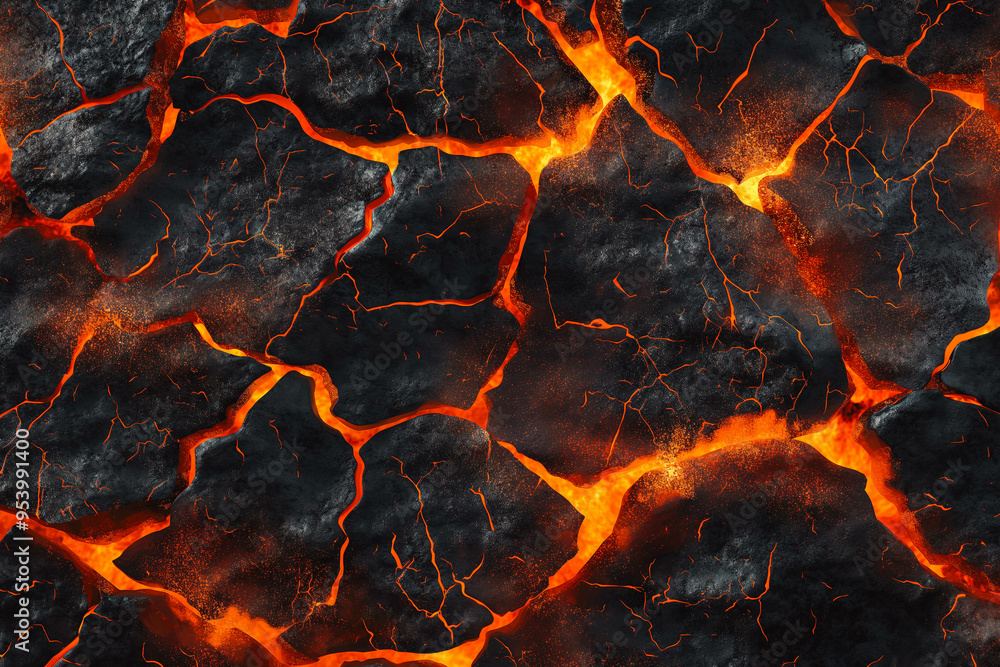 Lava texture fire background rock volcano magma molten hell hot flow flame pattern seamless ...
