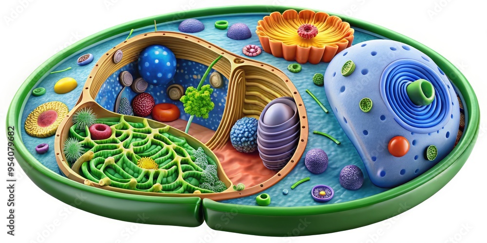 Detailed Cross-Section Diagram Showing The Structures And Organelles ...