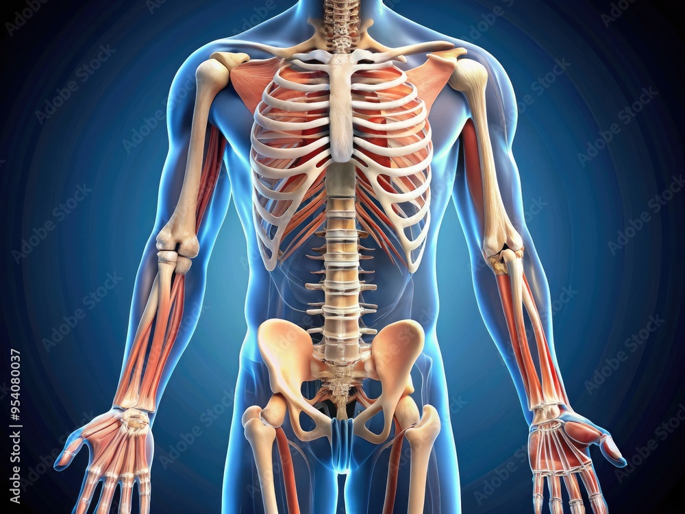 Detailed illustration of the human forearm anatomy, highlighting the ...