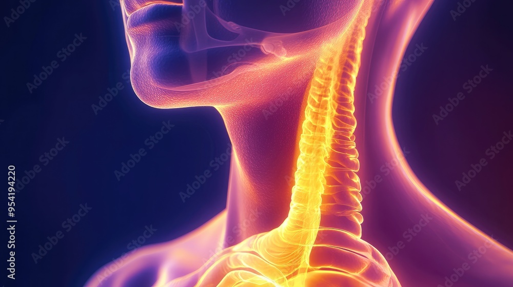 Esophagus during an esophagram, with contrast highlighting the flow of ...
