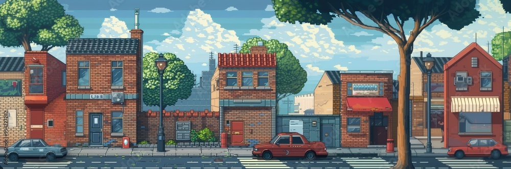 Pixel Art City Landscape, Video Game Cityscape Platformer Asset ...