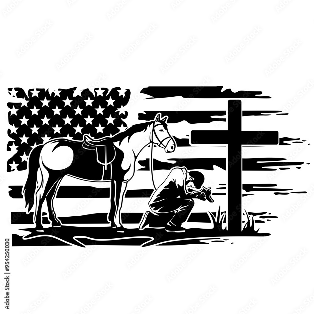 US Kneeling Cowboy | Cowboy in the Cross | Praying Cowboy | Memorial ...