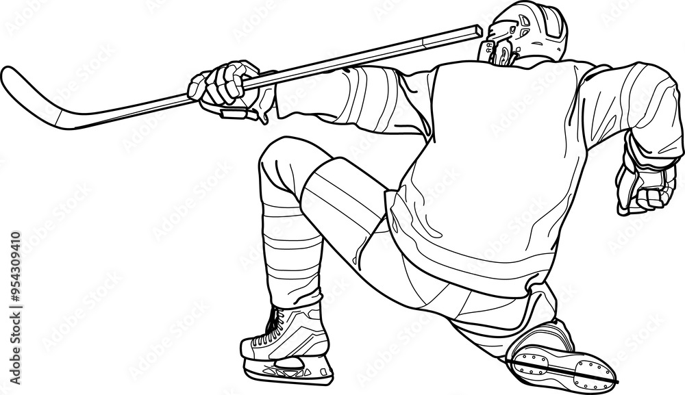HOCKEY GOAL Celebration, Player's back, player from behind, figure ...