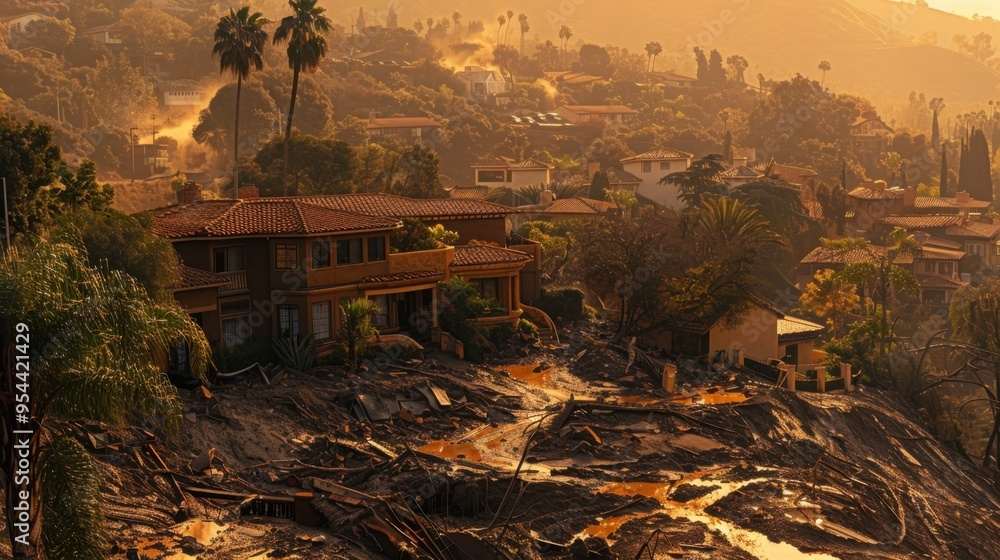 Mudslide: The rapid movement of mud and debris down a hillside, often ...