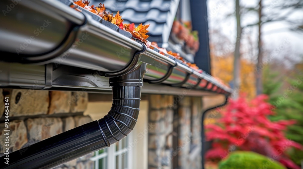 Downspout: This pipe channels rainwater from gutters to the ground or ...