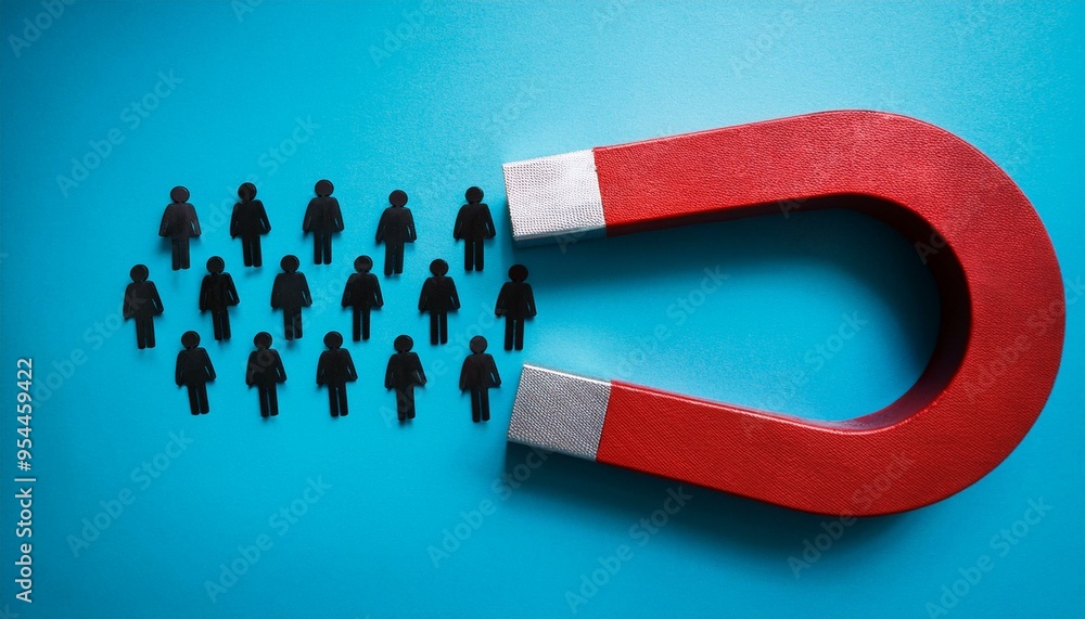 Magnet Pulling a Crowd: A Metaphor for Media Influence and Human ...