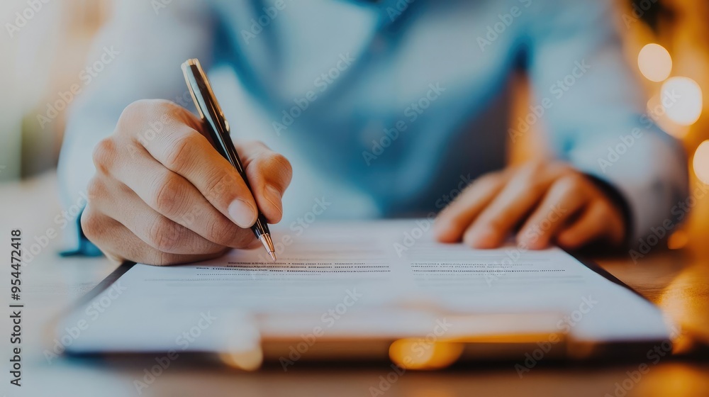 Candidate reviewing a job description during an interview, focusing on ...