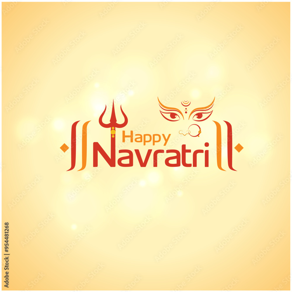 Happy Navratri Logo label Unit Vector. Wishes, Indian Festival Logo ...