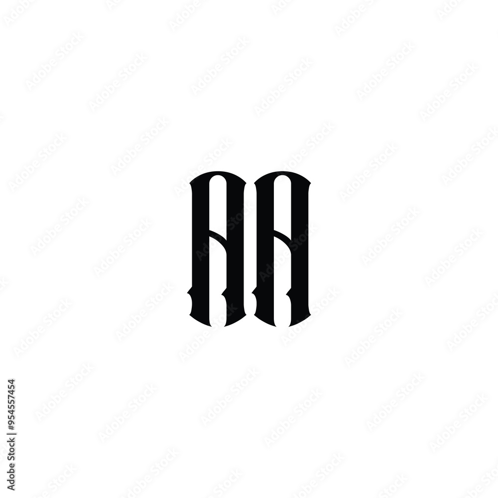 AA monogram logo design letter text name symbol monochrome logotype ...