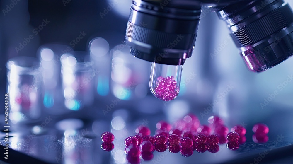 Nanotechnology Particles Under High-Powered Microscope for Drug ...