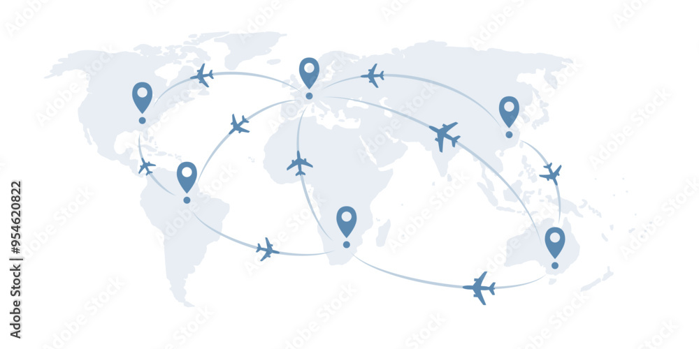 Traveling Around the World - Air Transportation Concept, Travel by ...