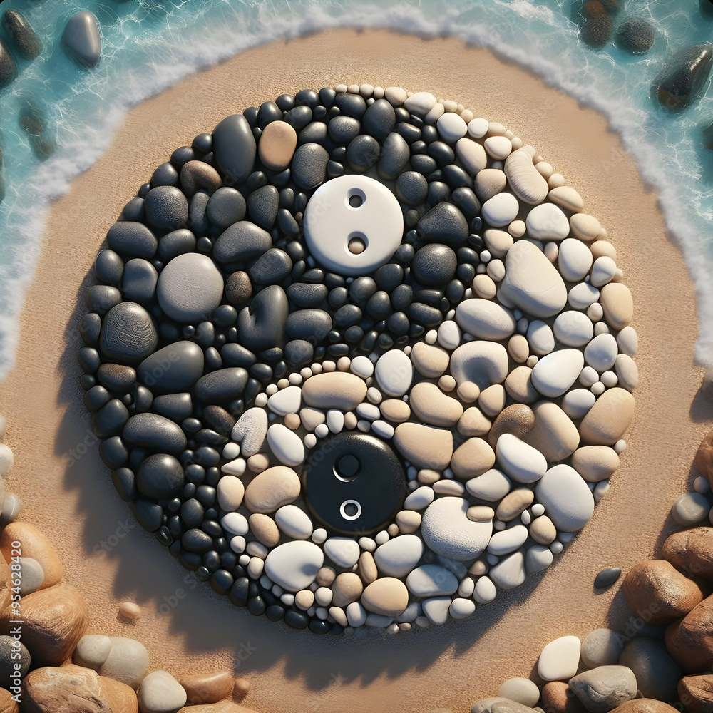 Yin Yang circles of earth, wind, fire and rain. A yin yang universe ...