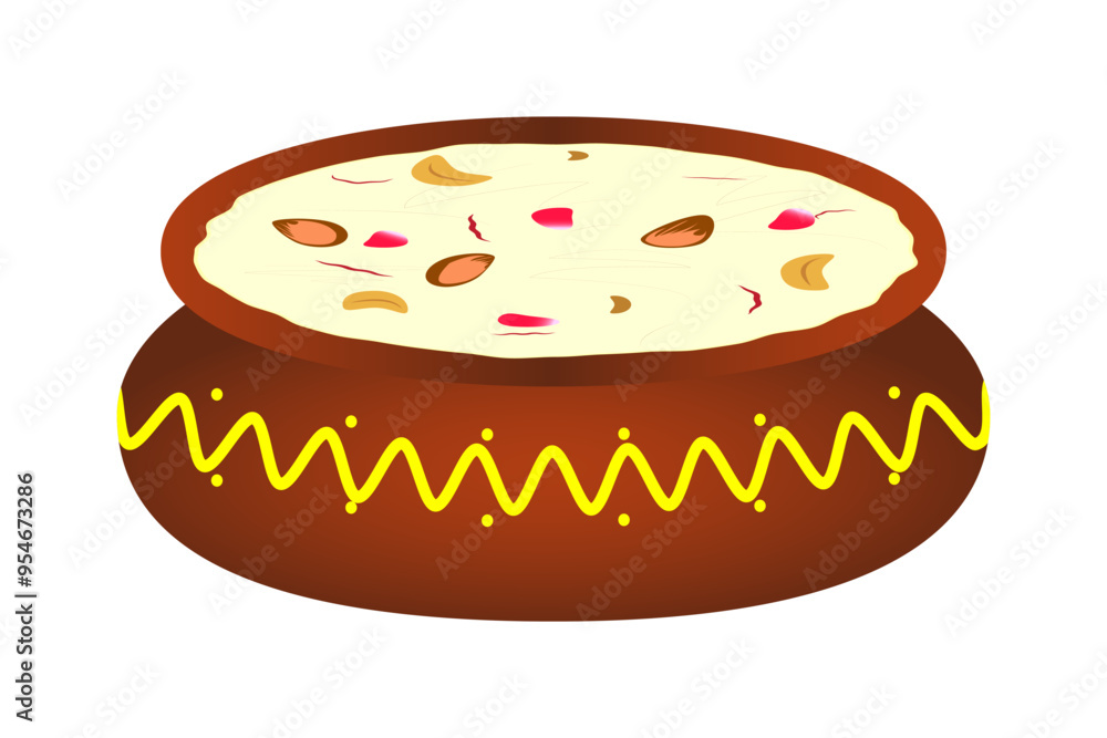 Vector illustration of Indian Kheer on transparent background Stock ...