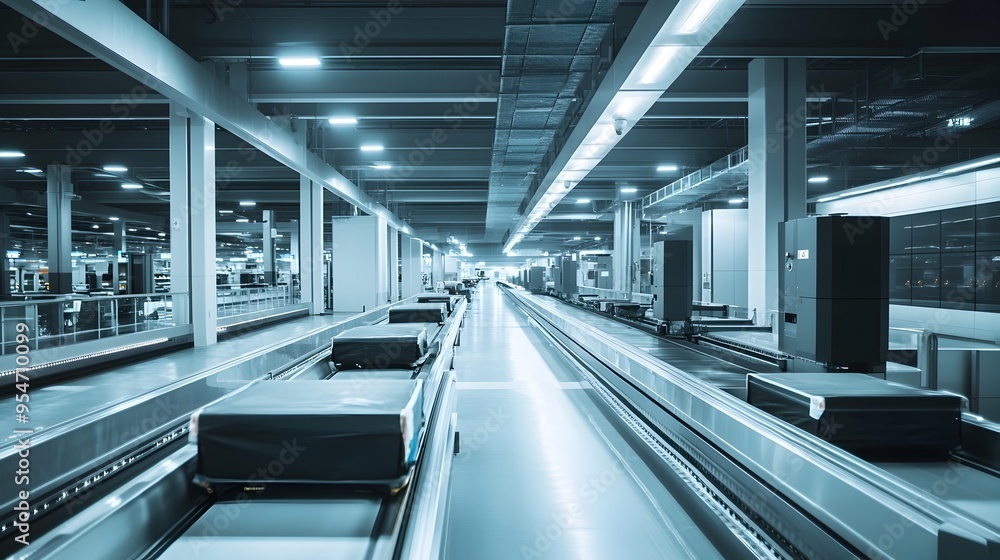 Photograph Showcasing The Of Iot Technology In Airport Baggage Handling Systems Driving