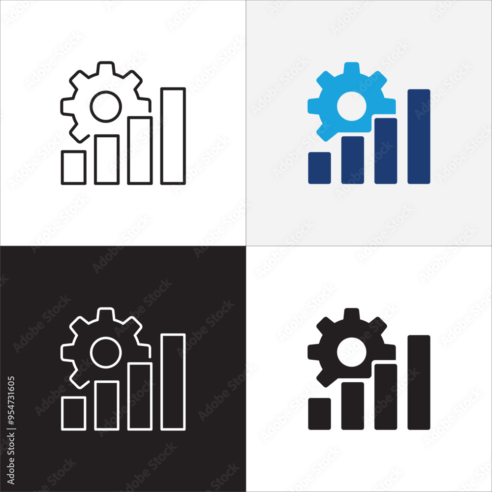 Icon related to business. Contains icons of chart, stock, market ...